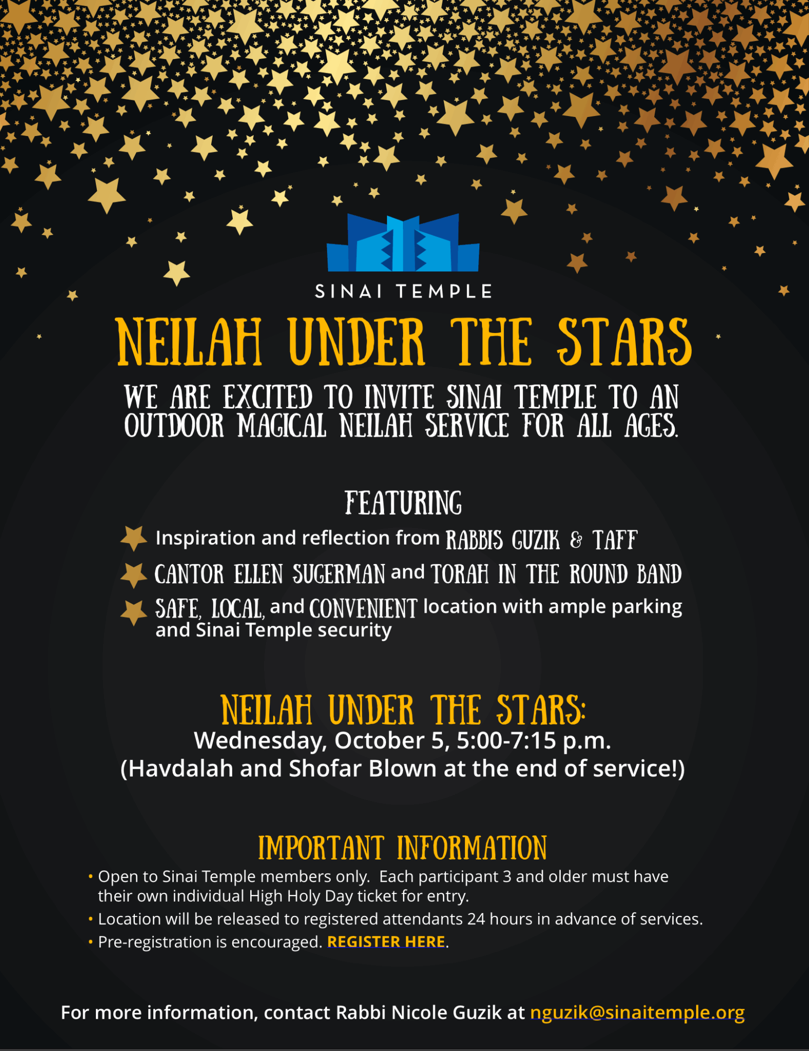 Neilah Under the Stars - Sinai Temple