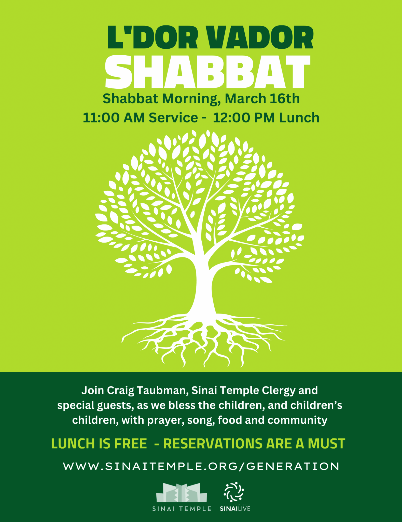 Generations Shabbat Service - Sinai Temple