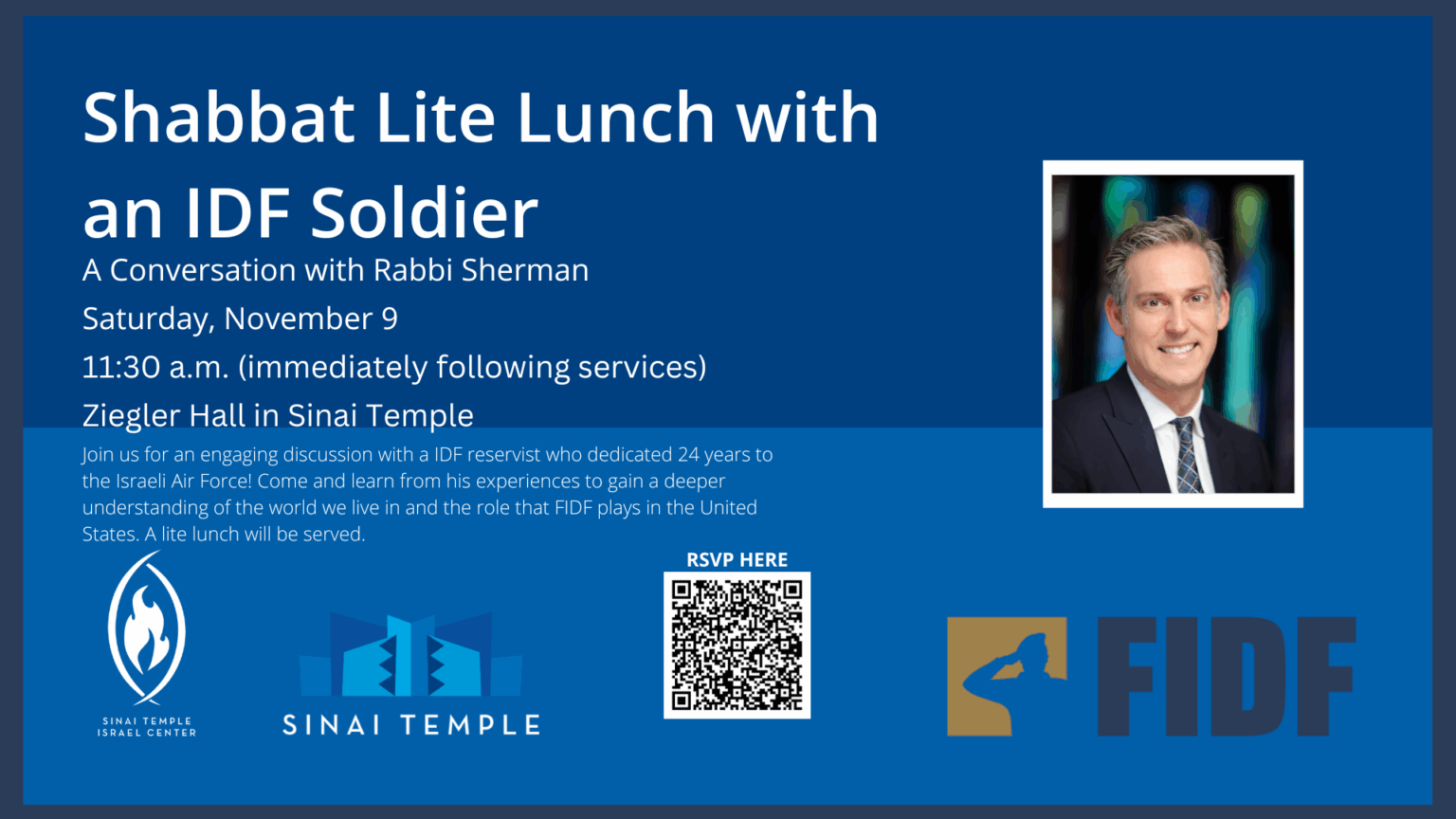 Shabbat Lite Lunch with an IDF Soldier - Sinai Temple