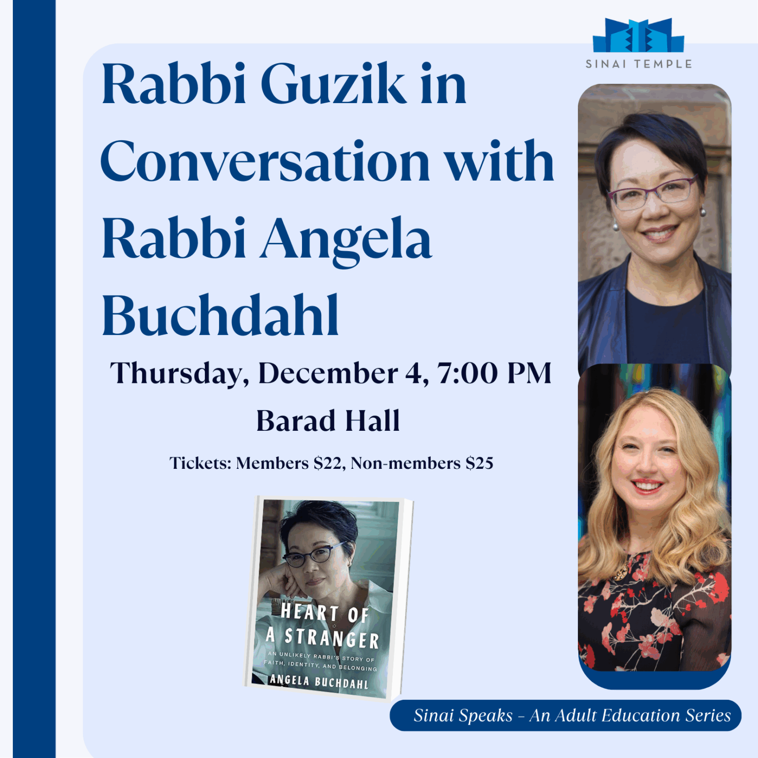 Sinai Speaks: Rabbi Guzik in Conversation with Rabbi Angela Buchdahl ...